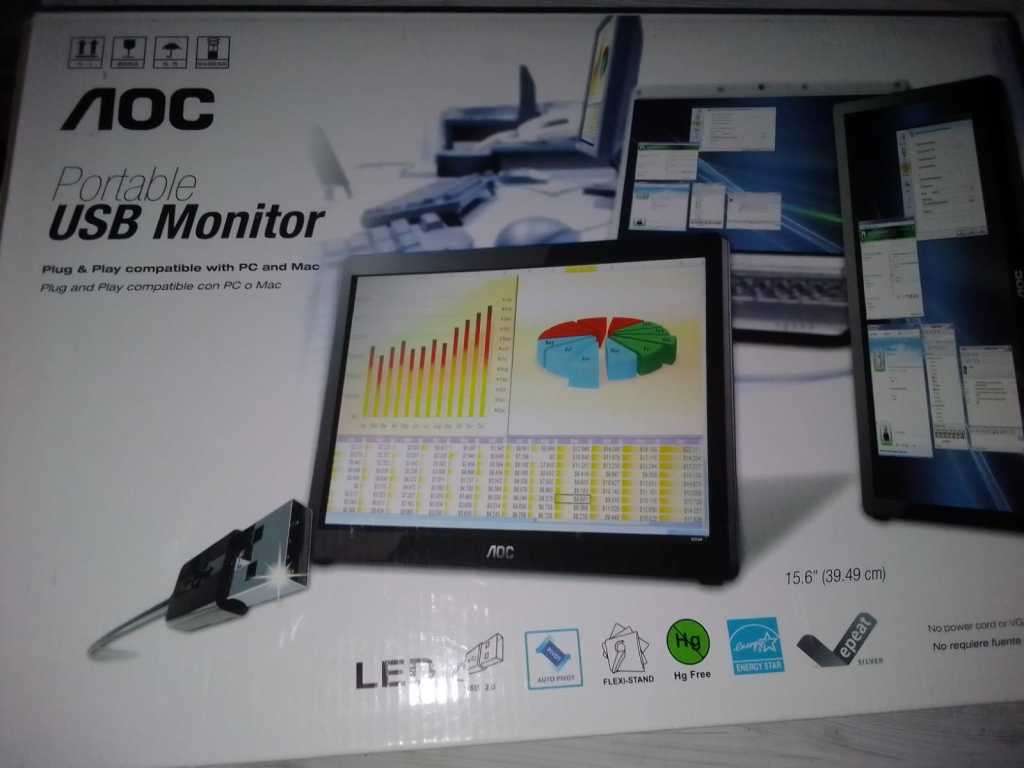 Other Desktop & Laptop Accessories - AOC 15.6 LED USB portable screen was sold for 1,999.00 on ...